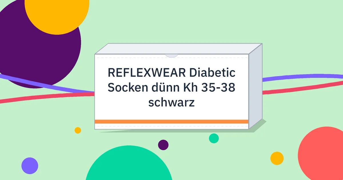 Symbolbild: Packung mit der Aufschrift REFLEXWEAR Diabetic Socken dünn Kh 35-38 schwarz (PZN 14400938) – Verfügbarkeit und Bezug in Apotheken in Frankfurt am Main
