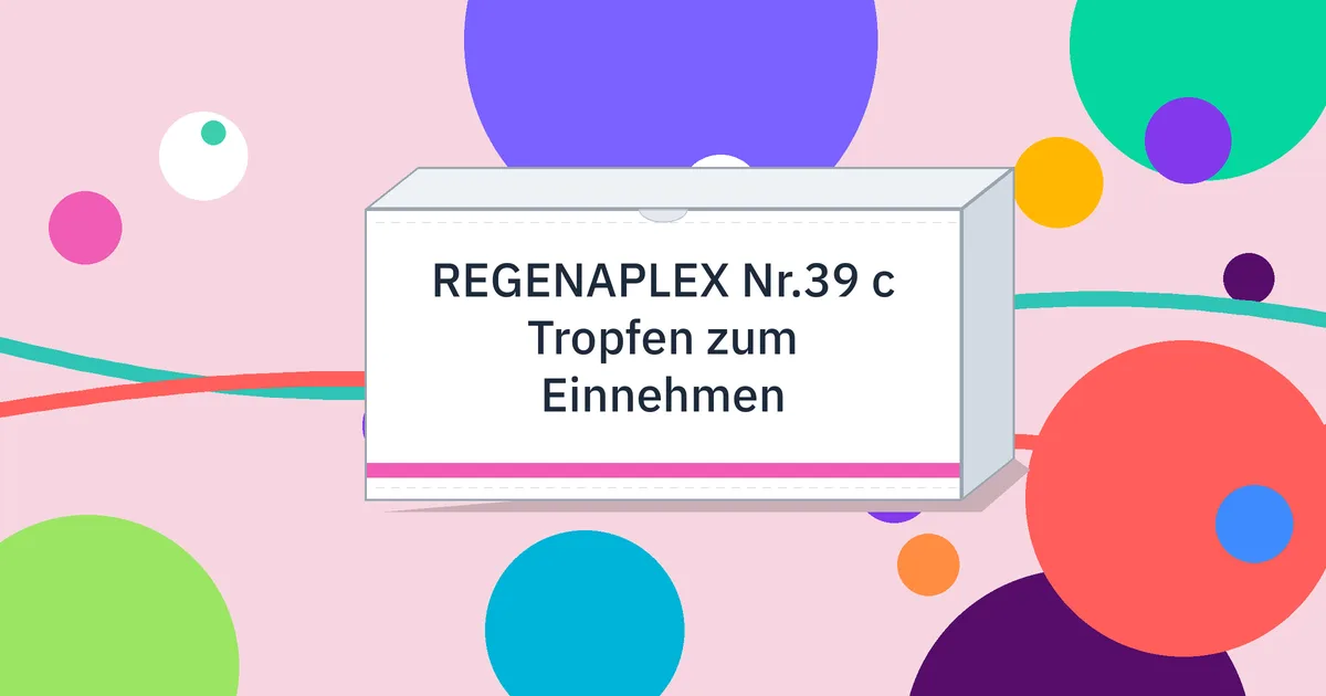 Symbolbild: Packung mit der Aufschrift REGENAPLEX Nr.39 c Tropfen zum Einnehmen (PZN 06620910) – Verfügbarkeit und Bezug in Apotheken in Frankfurt am Main