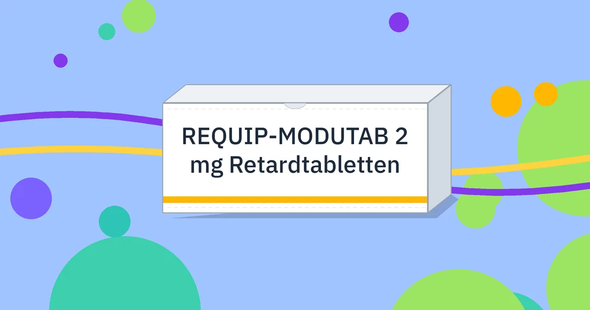 Symbolbild: Packung mit der Aufschrift REQUIP-MODUTAB 2 mg Retardtabletten (PZN 05356291) – Verfügbarkeit und Bezug in Apotheken in Frankfurt am Main