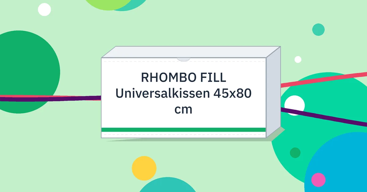 Symbolbild: Packung mit der Aufschrift RHOMBO FILL Universalkissen 45x80 cm (PZN 03947591) – Verfügbarkeit und Bezug in Apotheken in Frankfurt am Main