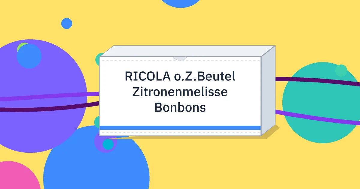 Symbolbild: Packung mit der Aufschrift RICOLA o.Z.Beutel Zitronenmelisse Bonbons (PZN 19440440) – Verfügbarkeit und Bezug in Apotheken in Frankfurt am Main