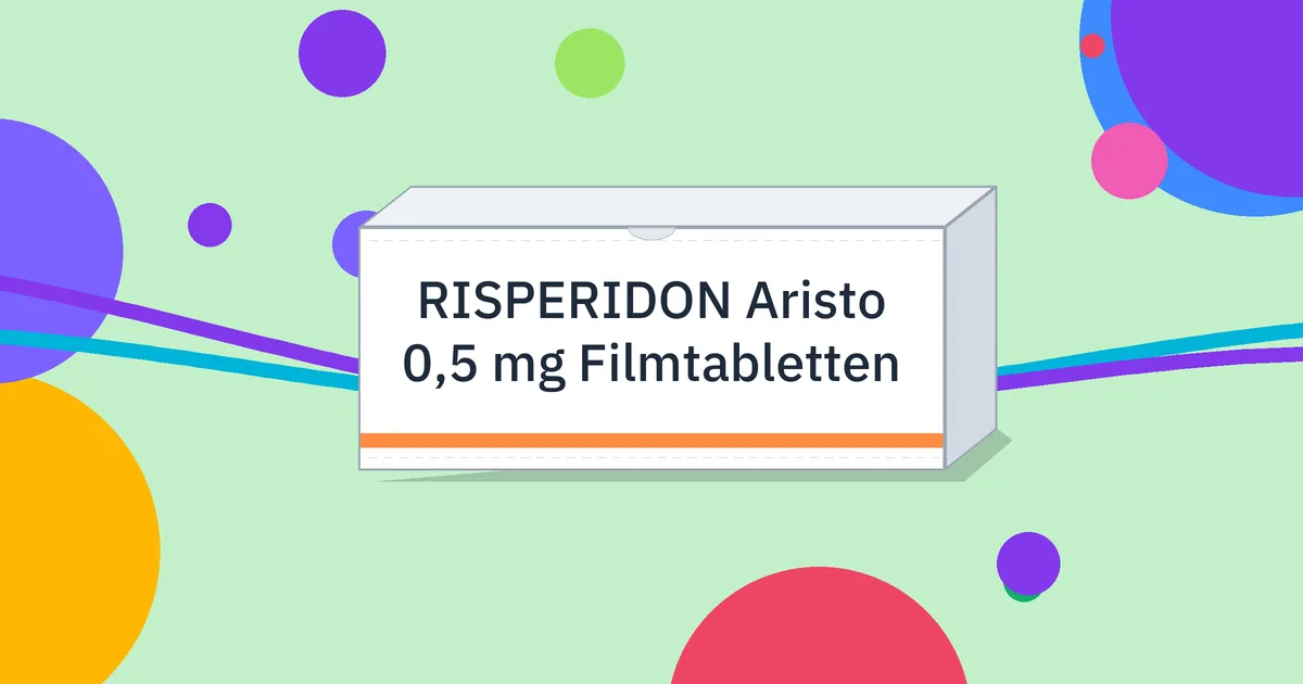 Symbolbild: Packung mit der Aufschrift RISPERIDON Aristo 0,5 mg Filmtabletten (PZN 11258894) – Verfügbarkeit und Bezug in Apotheken in Frankfurt am Main