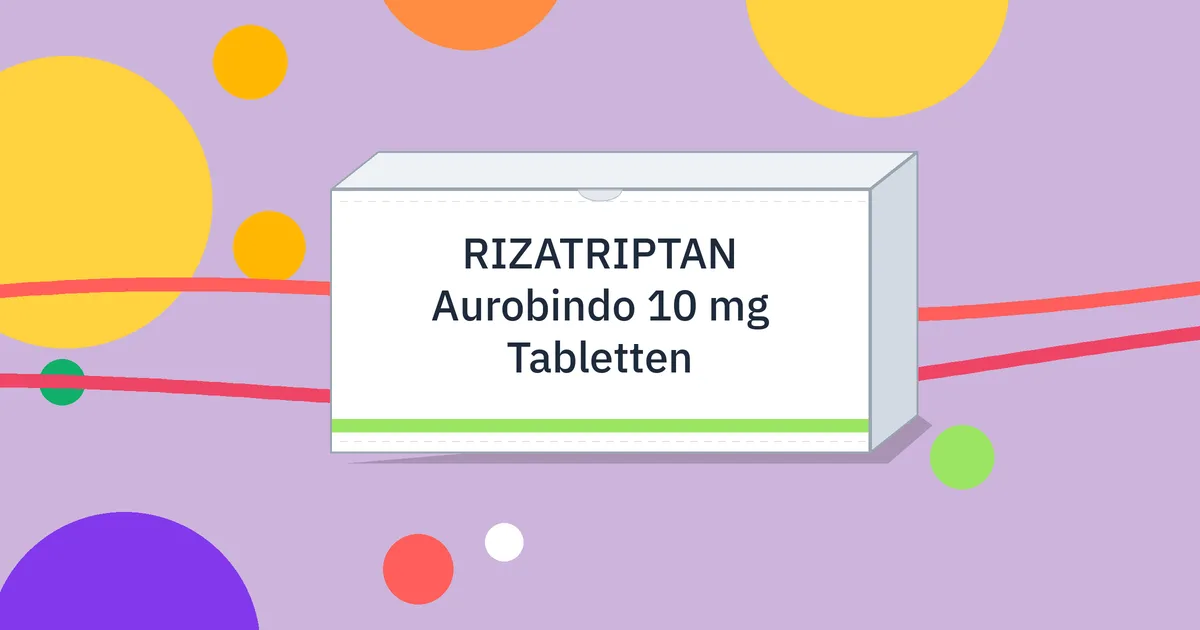 Symbolbild: Packung mit der Aufschrift RIZATRIPTAN Aurobindo 10 mg Tabletten (PZN 02157800) – Verfügbarkeit und Bezug in Apotheken in Frankfurt am Main