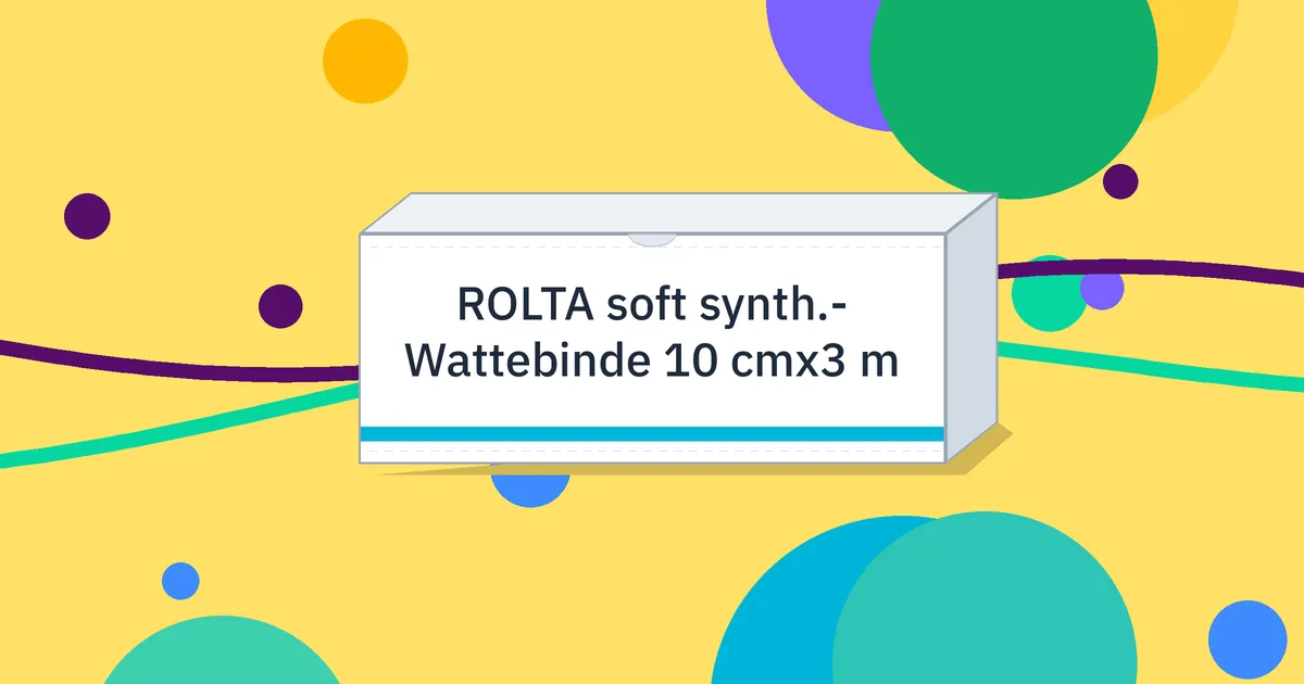 Symbolbild: Packung mit der Aufschrift ROLTA soft synth.-Wattebinde 10 cmx3 m (PZN 15588878) – Verfügbarkeit und Bezug in Apotheken in Frankfurt am Main