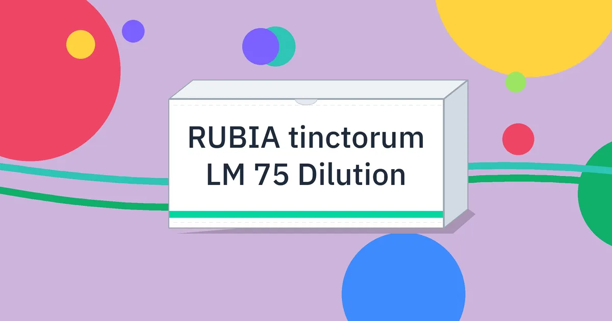 Symbolbild: Packung mit der Aufschrift RUBIA tinctorum LM 75 Dilution (PZN 13057007) – Verfügbarkeit und Bezug in Apotheken in Frankfurt am Main
