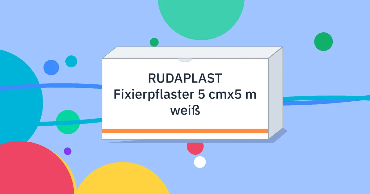 Symbolbild: Packung mit der Aufschrift RUDAPLAST Fixierpflaster 5 cmx5 m weiß (PZN 09333192) – Verfügbarkeit und Bezug in Apotheken in Frankfurt am Main