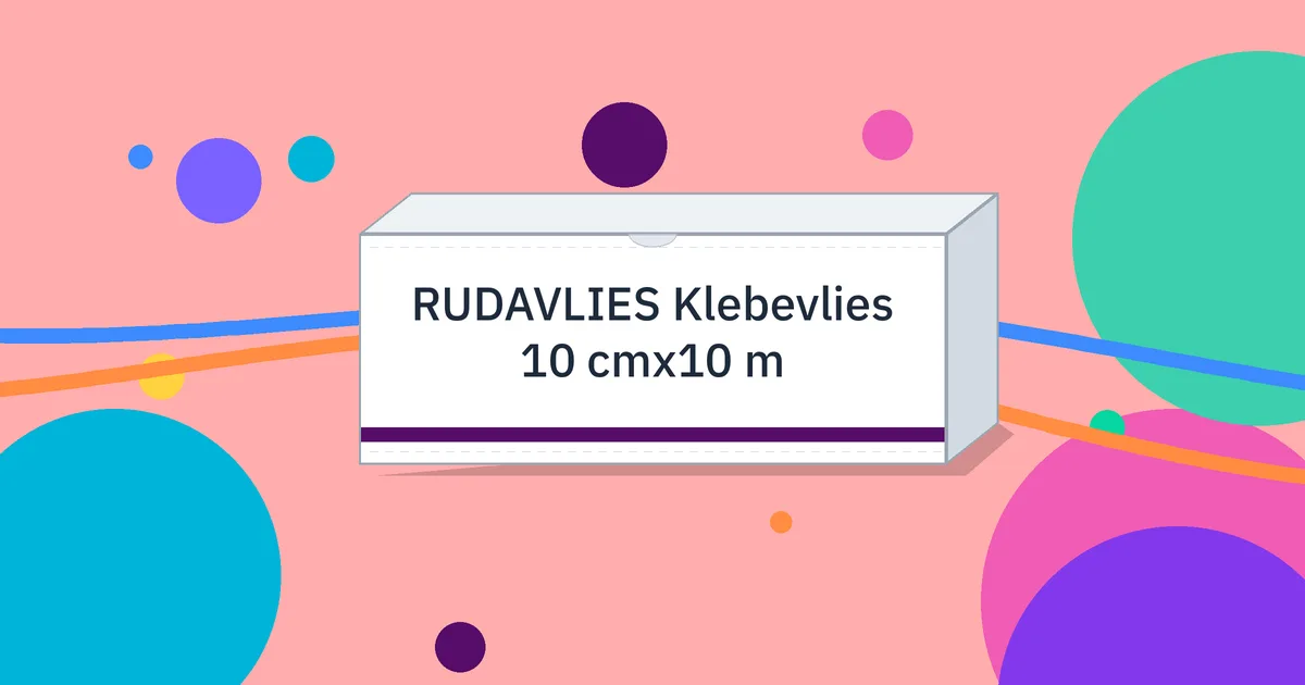Symbolbild: Packung mit der Aufschrift RUDAVLIES Klebevlies 10 cmx10 m (PZN 07092436) – Verfügbarkeit und Bezug in Apotheken in Frankfurt am Main