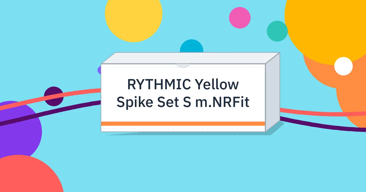 Symbolbild: Packung mit der Aufschrift RYTHMIC Yellow Spike Set S m.NRFit (PZN 16244477) – Verfügbarkeit und Bezug in Apotheken in Frankfurt am Main