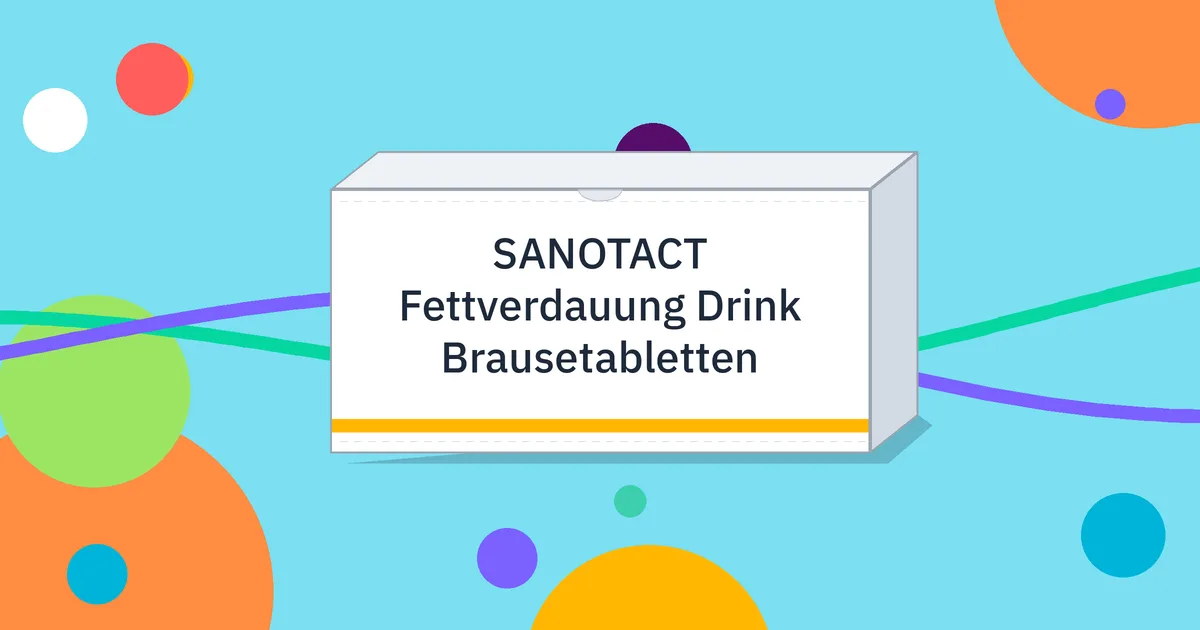 Symbolbild: Packung mit der Aufschrift SANOTACT Fettverdauung Drink Brausetabletten (PZN 17380202) – Verfügbarkeit und Bezug in Apotheken in Frankfurt am Main