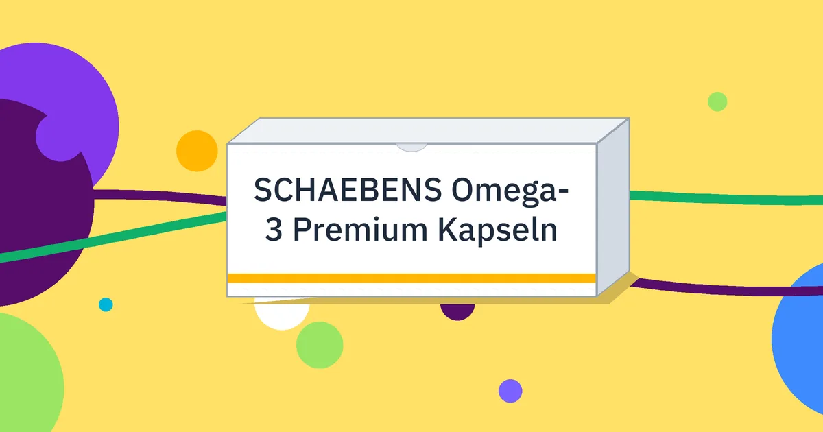 Symbolbild: Packung mit der Aufschrift SCHAEBENS Omega-3 Premium Kapseln (PZN 19972556) – Verfügbarkeit und Bezug in Apotheken in Frankfurt am Main