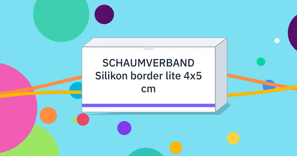 Symbolbild: Packung mit der Aufschrift SCHAUMVERBAND Silikon border lite 4x5 cm (PZN 20921593) – Verfügbarkeit und Bezug in Apotheken in Frankfurt am Main