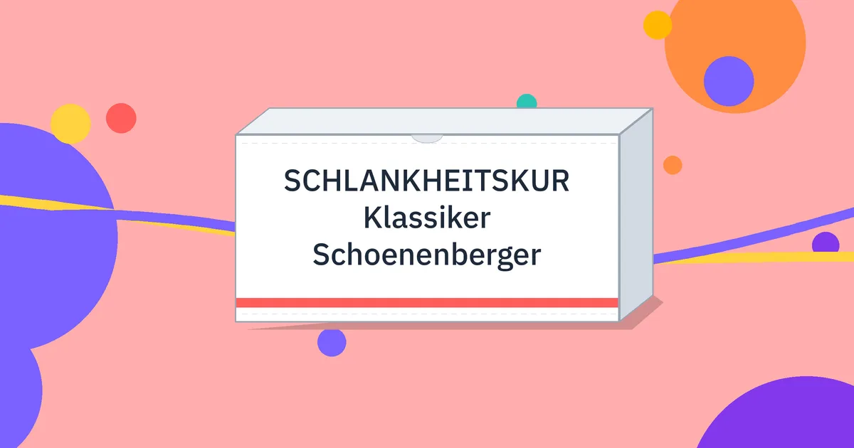 Symbolbild: Packung mit der Aufschrift SCHLANKHEITSKUR Klassiker Schoenenberger (PZN 00692185) – Verfügbarkeit und Bezug in Apotheken in Frankfurt am Main