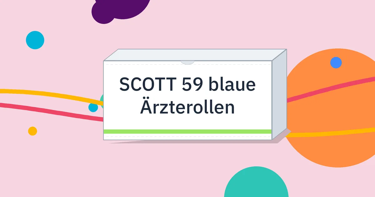 Symbolbild: Packung mit der Aufschrift SCOTT 59 blaue Ärzterollen (PZN 00602868) – Verfügbarkeit und Bezug in Apotheken in Frankfurt am Main
