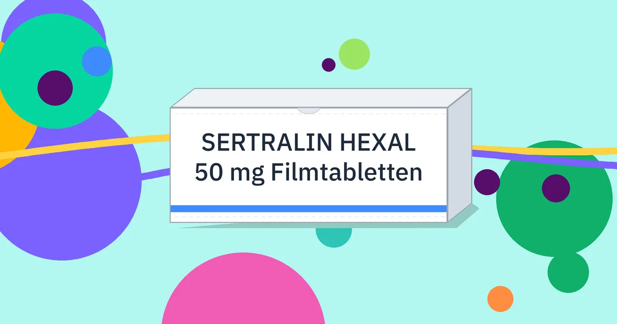 Symbolbild: Packung mit der Aufschrift SERTRALIN HEXAL 50 mg Filmtabletten (PZN 04087009) – Verfügbarkeit und Bezug in Apotheken in Frankfurt am Main