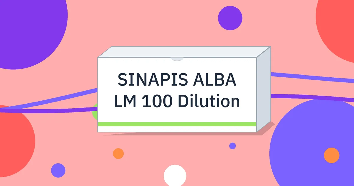 Symbolbild: Packung mit der Aufschrift SINAPIS ALBA LM 100 Dilution (PZN 13190901) – Verfügbarkeit und Bezug in Apotheken in Frankfurt am Main