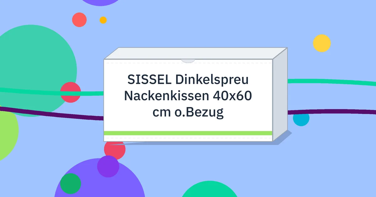 Symbolbild: Packung mit der Aufschrift SISSEL Dinkelspreu Nackenkissen 40x60 cm o.Bezug (PZN 00435175) – Verfügbarkeit und Bezug in Apotheken in Frankfurt am Main