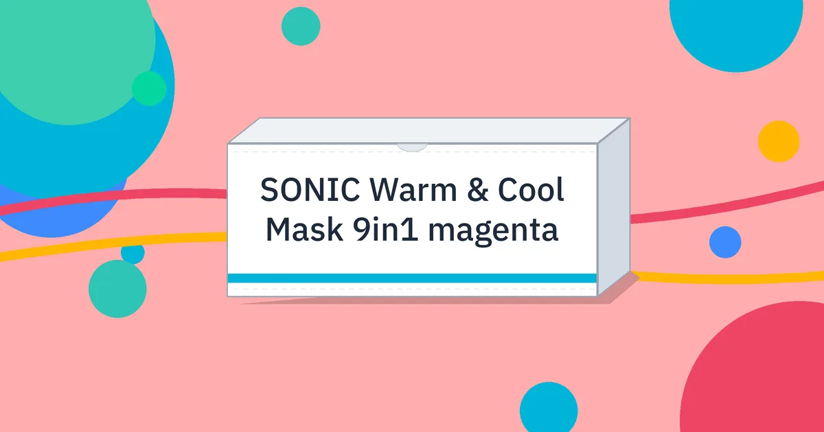 Symbolbild: Packung mit der Aufschrift SONIC Warm & Cool Mask 9in1 magenta (PZN 18805827) – Verfügbarkeit und Bezug in Apotheken in Frankfurt am Main