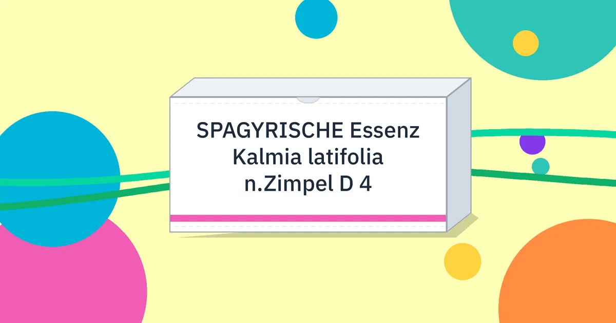 Symbolbild: Packung mit der Aufschrift SPAGYRISCHE Essenz Kalmia latifolia n.Zimpel D 4 (PZN 14281505) – Verfügbarkeit und Bezug in Apotheken in Frankfurt am Main