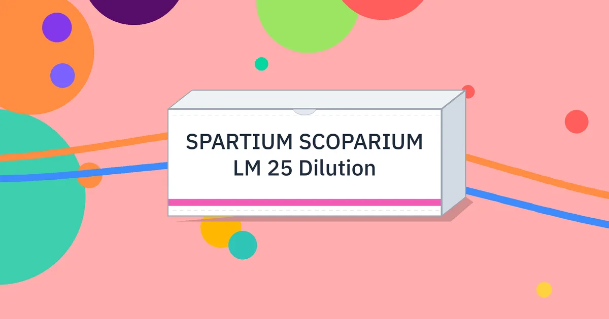 Symbolbild: Packung mit der Aufschrift SPARTIUM SCOPARIUM LM 25 Dilution (PZN 13194885) – Verfügbarkeit und Bezug in Apotheken in Frankfurt am Main
