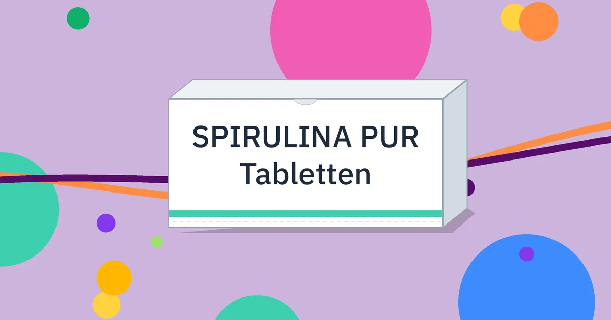 Symbolbild: Packung mit der Aufschrift SPIRULINA PUR Tabletten (PZN 02223282) – Verfügbarkeit und Bezug in Apotheken in Frankfurt am Main