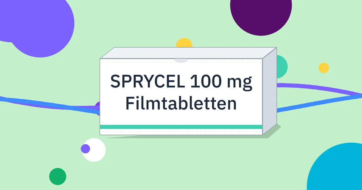 Symbolbild: Packung mit der Aufschrift SPRYCEL 100 mg Filmtabletten (PZN 10942105) – Verfügbarkeit und Bezug in Apotheken in Frankfurt am Main