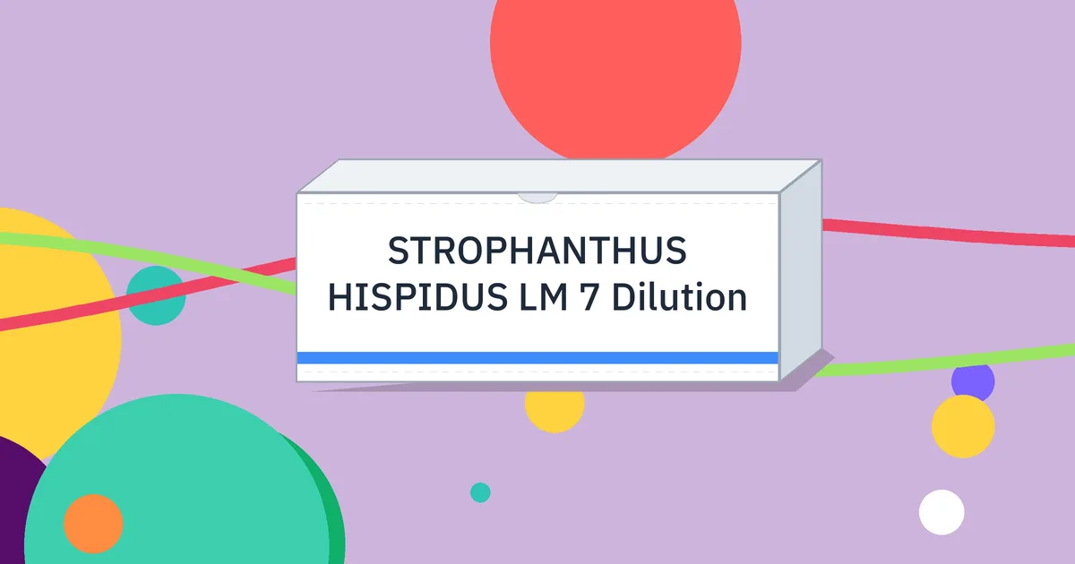 Symbolbild: Packung mit der Aufschrift STROPHANTHUS HISPIDUS LM 7 Dilution (PZN 13205258) – Verfügbarkeit und Bezug in Apotheken in Frankfurt am Main
