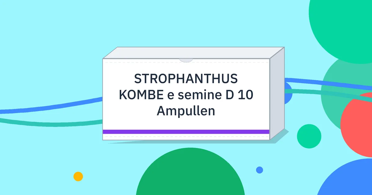 Symbolbild: Packung mit der Aufschrift STROPHANTHUS KOMBE e semine D 10 Ampullen (PZN 02891262) – Verfügbarkeit und Bezug in Apotheken in Frankfurt am Main