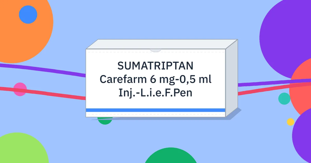 Symbolbild: Packung mit der Aufschrift SUMATRIPTAN Carefarm 6 mg-0,5 ml Inj.-L.i.e.F.Pen (PZN 20372548) – Verfügbarkeit und Bezug in Apotheken in Frankfurt am Main
