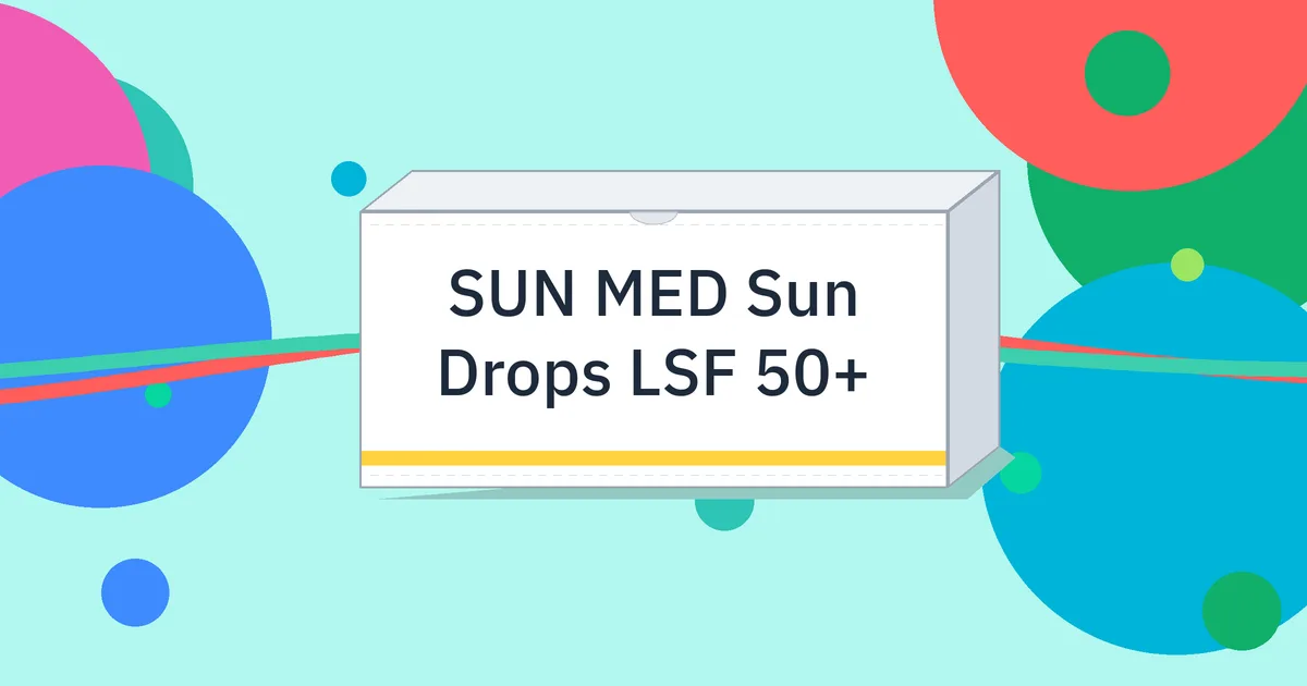 Symbolbild: Packung mit der Aufschrift SUN MED Sun Drops LSF 50+ (PZN 18735972) – Verfügbarkeit und Bezug in Apotheken in Frankfurt am Main