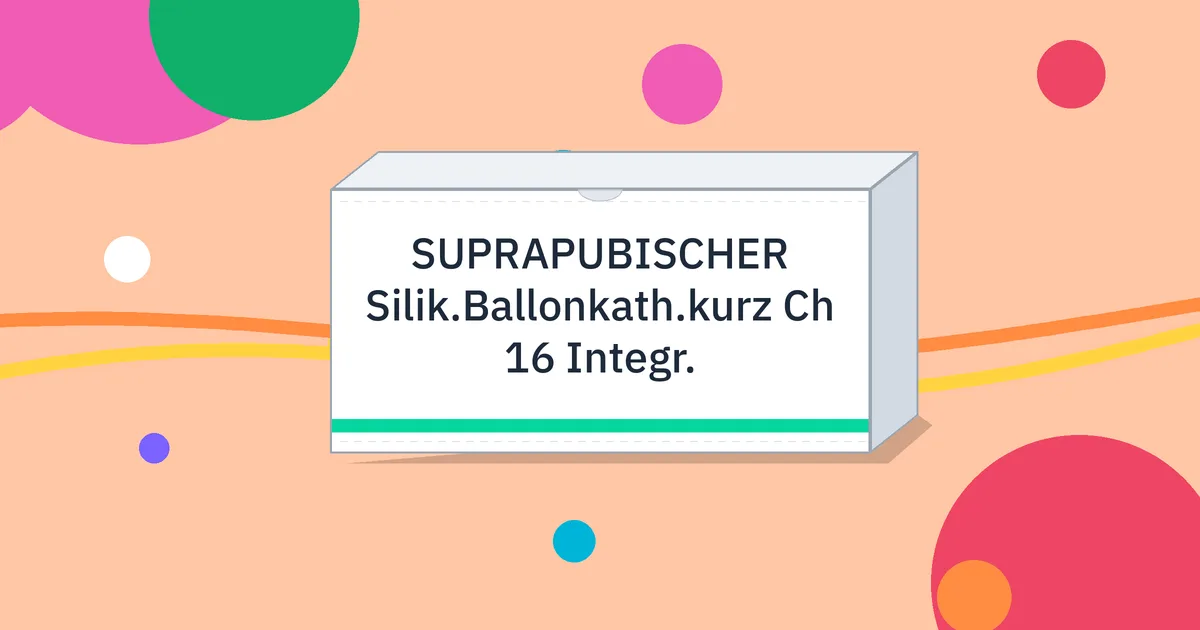 Symbolbild: Packung mit der Aufschrift SUPRAPUBISCHER Silik.Ballonkath.kurz Ch 16 Integr. (PZN 01152841) – Verfügbarkeit und Bezug in Apotheken in Frankfurt am Main