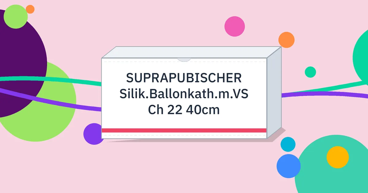 Symbolbild: Packung mit der Aufschrift SUPRAPUBISCHER Silik.Ballonkath.m.VS Ch 22 40cm (PZN 10184923) – Verfügbarkeit und Bezug in Apotheken in Frankfurt am Main