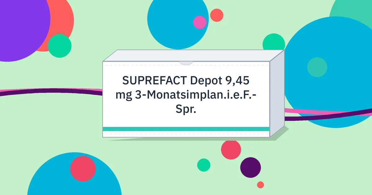 Symbolbild: Packung mit der Aufschrift SUPREFACT Depot 9,45 mg 3-Monatsimplan.i.e.F.-Spr. (PZN 17151766) – Verfügbarkeit und Bezug in Apotheken in Frankfurt am Main