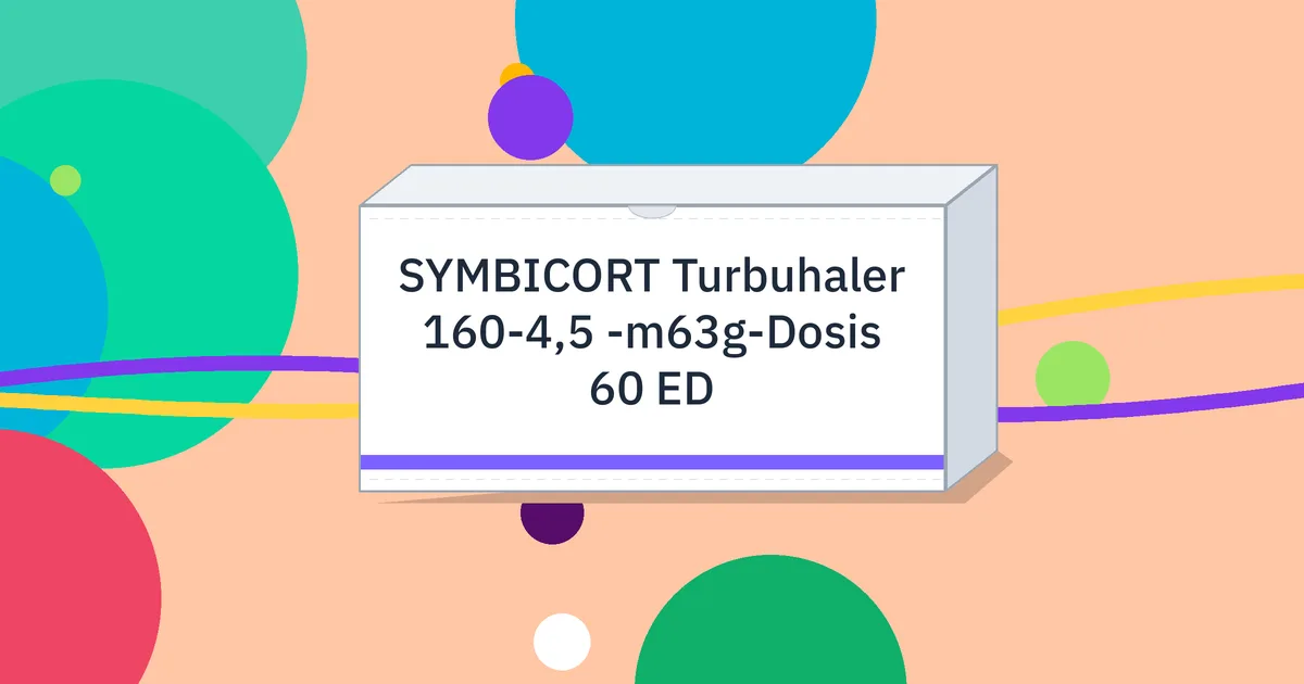 Symbolbild: Packung mit der Aufschrift SYMBICORT Turbuhaler 160-4,5 -m63g-Dosis 60 ED (PZN 16697931) – Verfügbarkeit und Bezug in Apotheken in Frankfurt am Main