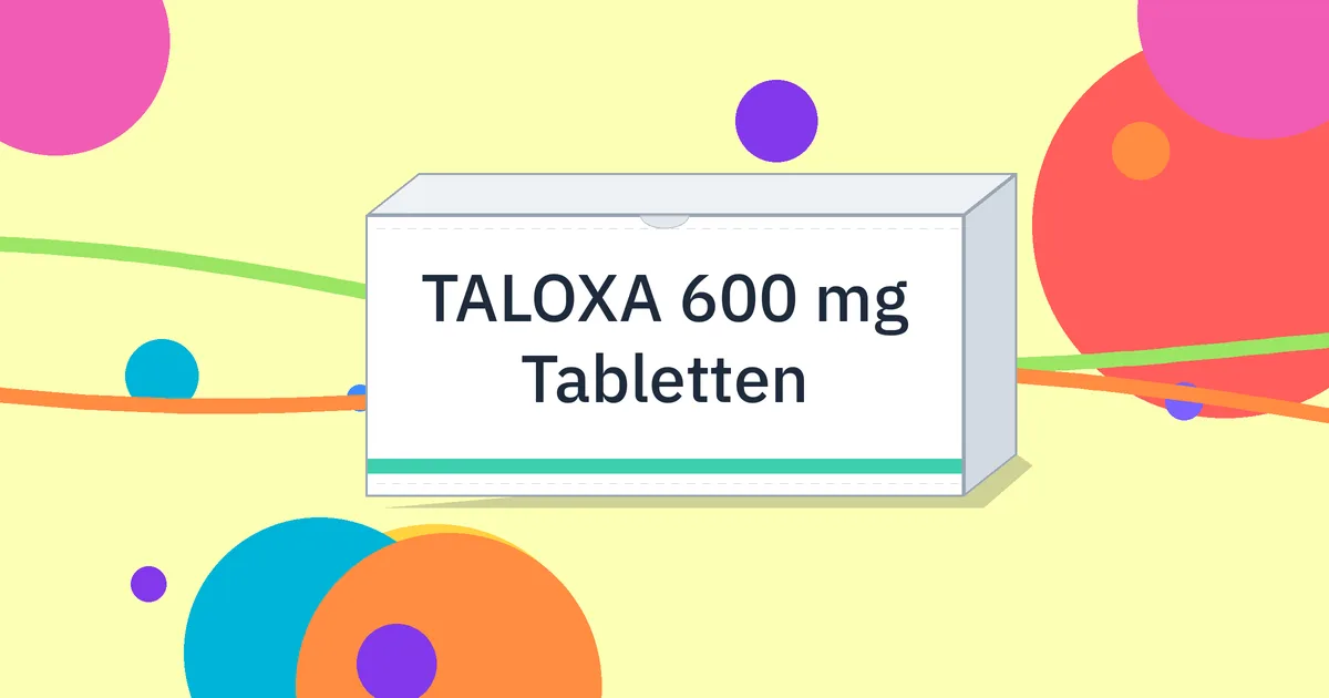 Symbolbild: Packung mit der Aufschrift TALOXA 600 mg Tabletten (PZN 06159196) – Verfügbarkeit und Bezug in Apotheken in Frankfurt am Main