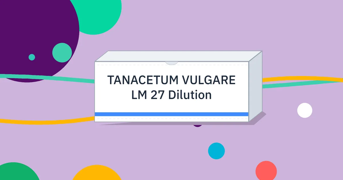 Symbolbild: Packung mit der Aufschrift TANACETUM VULGARE LM 27 Dilution (PZN 13213217) – Verfügbarkeit und Bezug in Apotheken in Frankfurt am Main