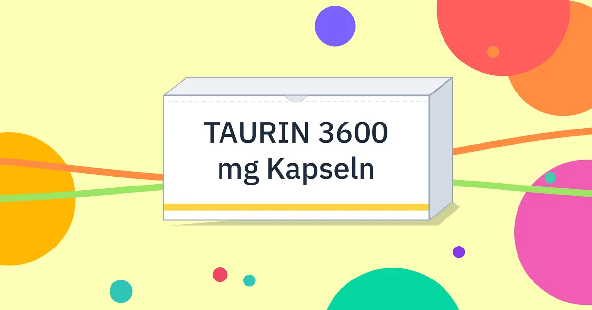 Symbolbild: Packung mit der Aufschrift TAURIN 3600 mg Kapseln (PZN 18850070) – Verfügbarkeit und Bezug in Apotheken in Frankfurt am Main