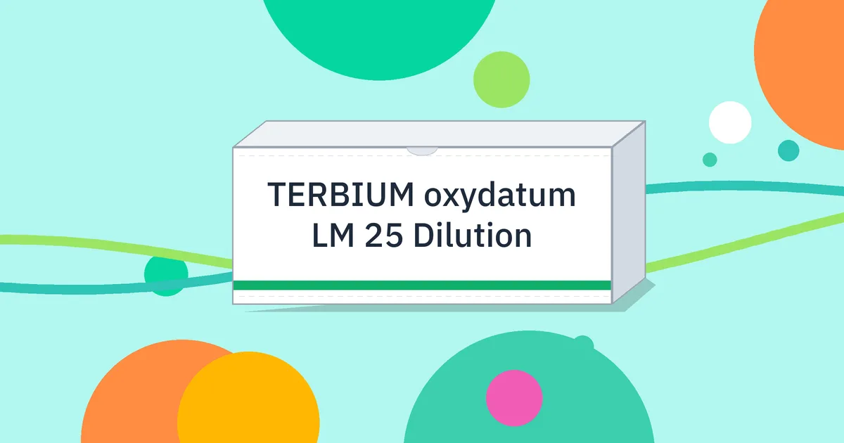 Symbolbild: Packung mit der Aufschrift TERBIUM oxydatum LM 25 Dilution (PZN 13216291) – Verfügbarkeit und Bezug in Apotheken in Frankfurt am Main