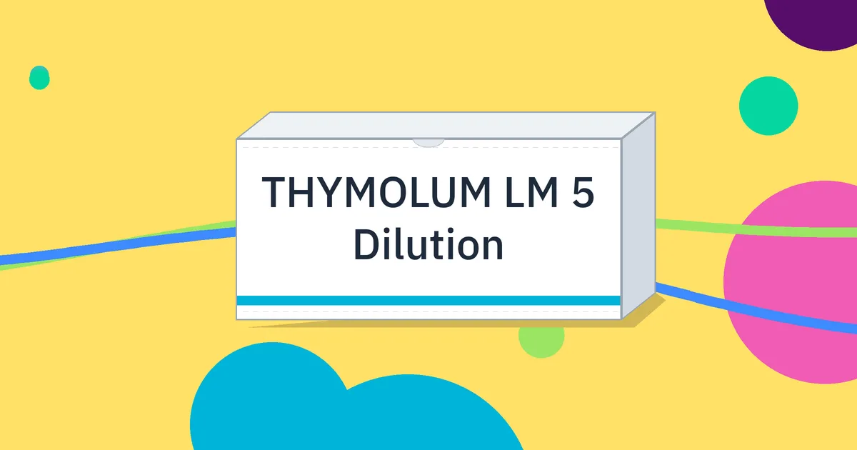 Symbolbild: Packung mit der Aufschrift THYMOLUM LM 5 Dilution (PZN 13222392) – Verfügbarkeit und Bezug in Apotheken in Frankfurt am Main