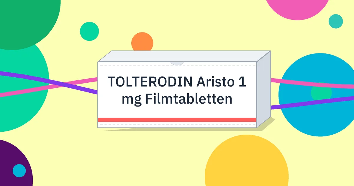 Symbolbild: Packung mit der Aufschrift TOLTERODIN Aristo 1 mg Filmtabletten (PZN 11595261) – Verfügbarkeit und Bezug in Apotheken in Frankfurt am Main