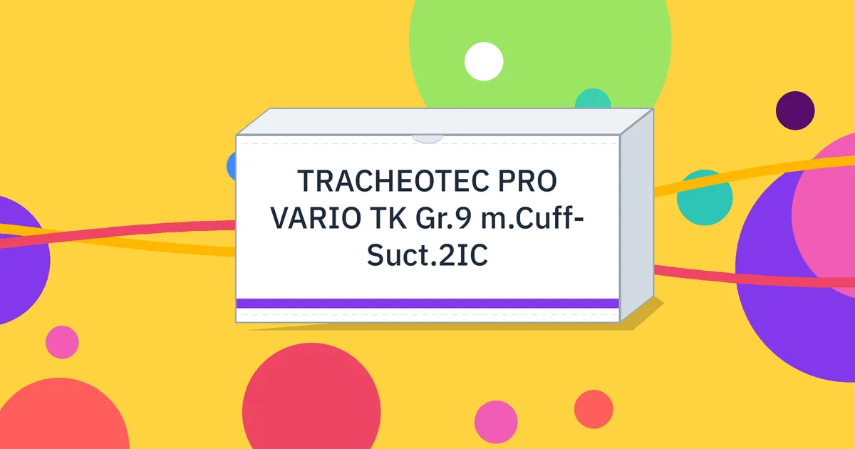 Symbolbild: Packung mit der Aufschrift TRACHEOTEC PRO VARIO TK Gr.9 m.Cuff-Suct.2IC (PZN 14285420) – Verfügbarkeit und Bezug in Apotheken in Frankfurt am Main