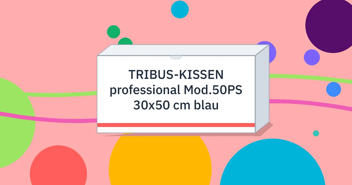 Symbolbild: Packung mit der Aufschrift TRIBUS-KISSEN professional Mod.50PS 30x50 cm blau (PZN 16568493) – Verfügbarkeit und Bezug in Apotheken in Frankfurt am Main
