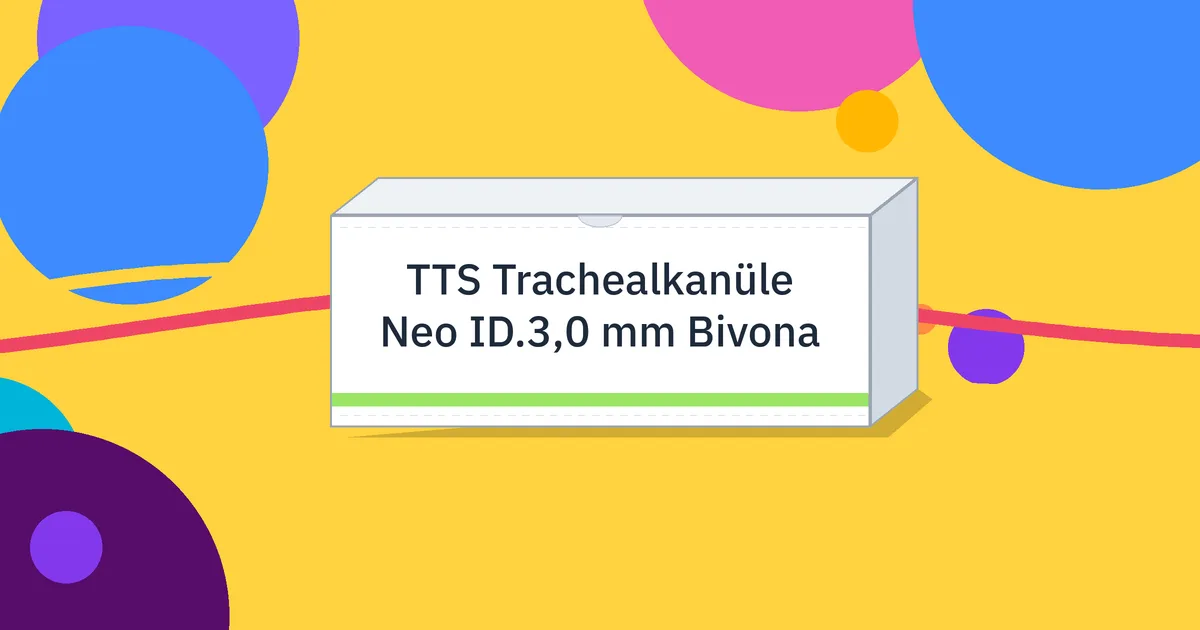 Symbolbild: Packung mit der Aufschrift TTS Trachealkanüle Neo ID.3,0 mm Bivona (PZN 02256838) – Verfügbarkeit und Bezug in Apotheken in Frankfurt am Main