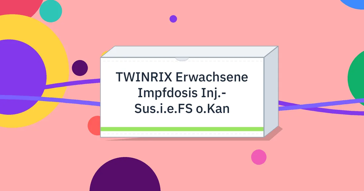 Symbolbild: Packung mit der Aufschrift TWINRIX Erwachsene Impfdosis Inj.-Sus.i.e.FS o.Kan (PZN 20177456) – Verfügbarkeit und Bezug in Apotheken in Frankfurt am Main