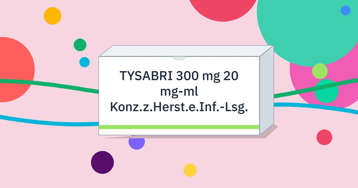 Symbolbild: Packung mit der Aufschrift TYSABRI 300 mg 20 mg-ml Konz.z.Herst.e.Inf.-Lsg. (PZN 10949923) – Verfügbarkeit und Bezug in Apotheken in Frankfurt am Main