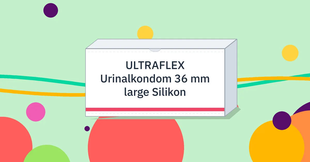 Symbolbild: Packung mit der Aufschrift ULTRAFLEX Urinalkondom 36 mm large Silikon (PZN 11136458) – Verfügbarkeit und Bezug in Apotheken in Frankfurt am Main