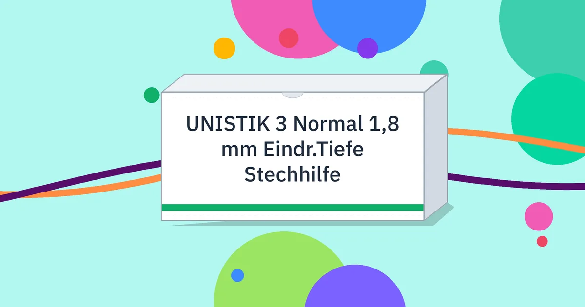 Symbolbild: Packung mit der Aufschrift UNISTIK 3 Normal 1,8 mm Eindr.Tiefe Stechhilfe (PZN 14325326) – Verfügbarkeit und Bezug in Apotheken in Frankfurt am Main
