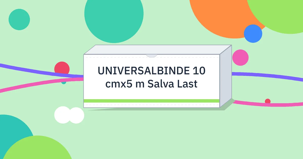 Symbolbild: Packung mit der Aufschrift UNIVERSALBINDE 10 cmx5 m Salva Last (PZN 10350971) – Verfügbarkeit und Bezug in Apotheken in Frankfurt am Main