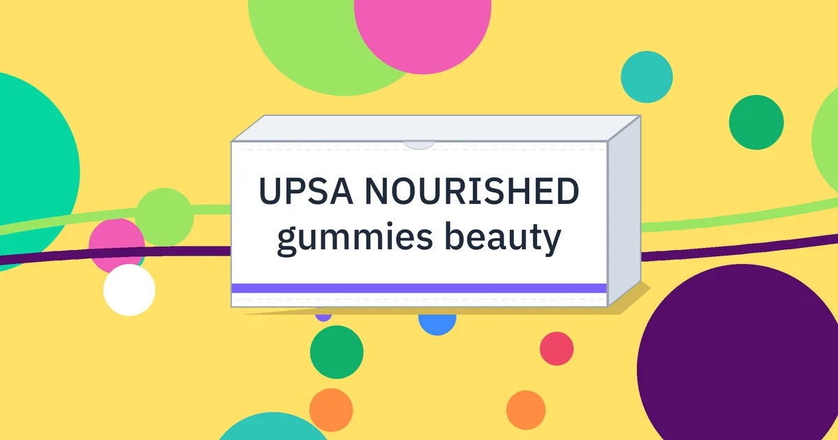 Symbolbild: Packung mit der Aufschrift UPSA NOURISHED gummies beauty (PZN 19880096) – Verfügbarkeit und Bezug in Apotheken in Frankfurt am Main