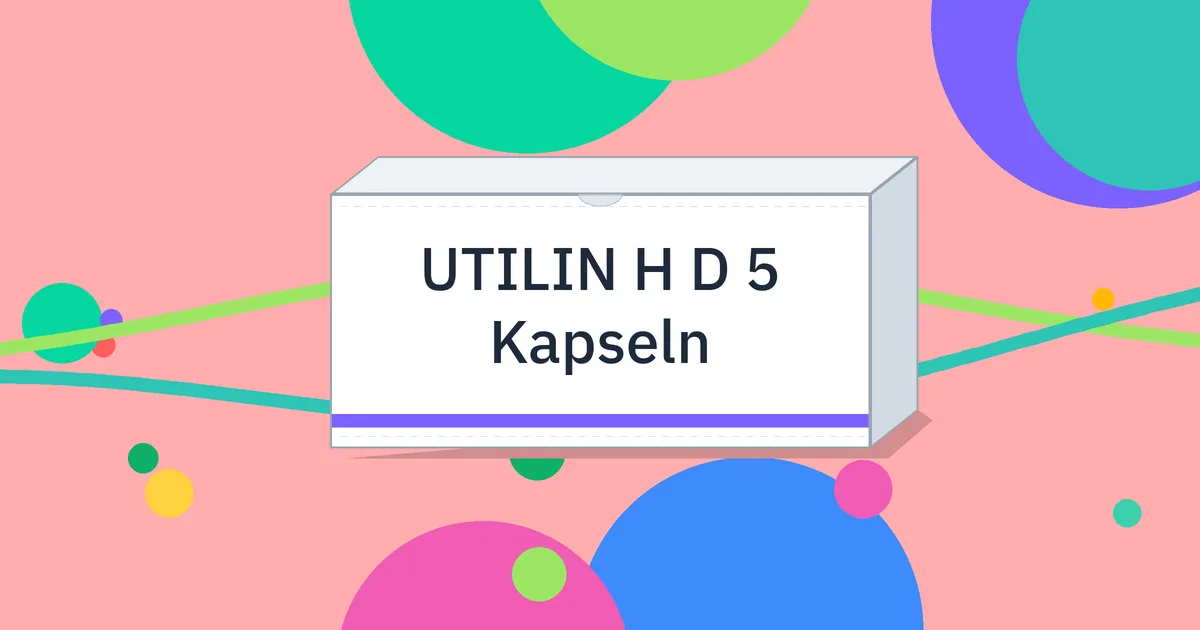 Symbolbild: Packung mit der Aufschrift UTILIN H D 5 Kapseln (PZN 02100711) – Verfügbarkeit und Bezug in Apotheken in Frankfurt am Main