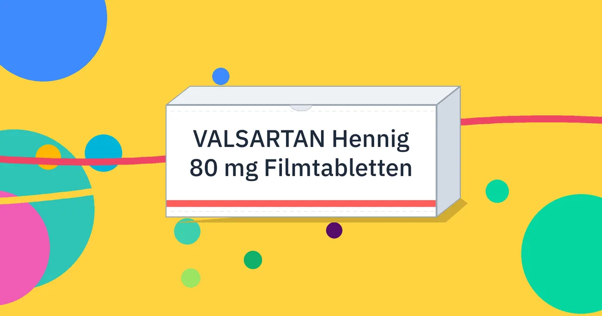 Symbolbild: Packung mit der Aufschrift VALSARTAN Hennig 80 mg Filmtabletten (PZN 09067201) – Verfügbarkeit und Bezug in Apotheken in Frankfurt am Main